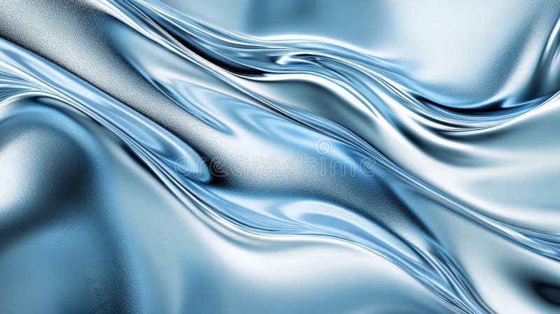 A Cool Gradient of Icy Blue and Silver, with Liquid Waves Smoothly ...