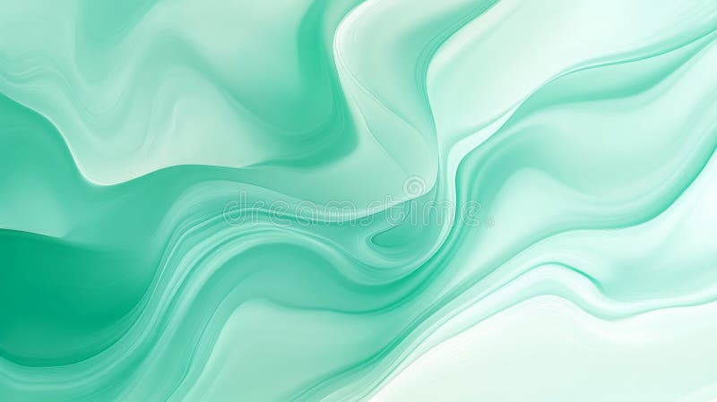A Cool Gradient from Mint Green To Soft Blue, with Flowing Liquid Waves ...