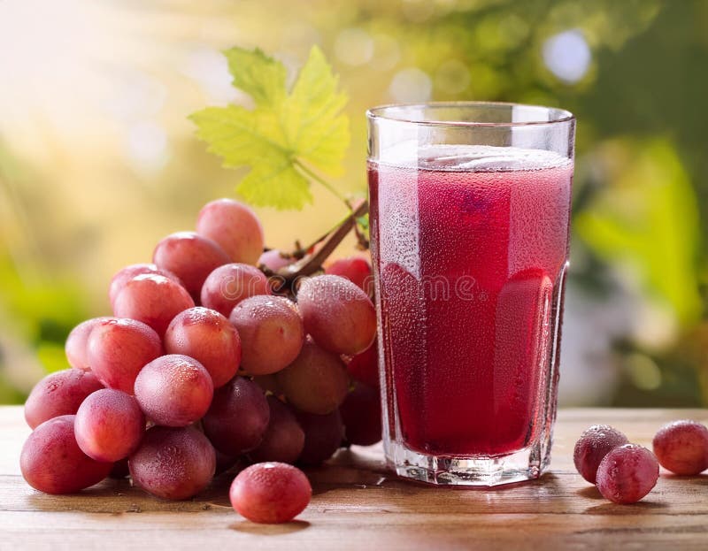 Cool Grape Juice with Fresh Grapes Stock Illustration - Illustration of ...
