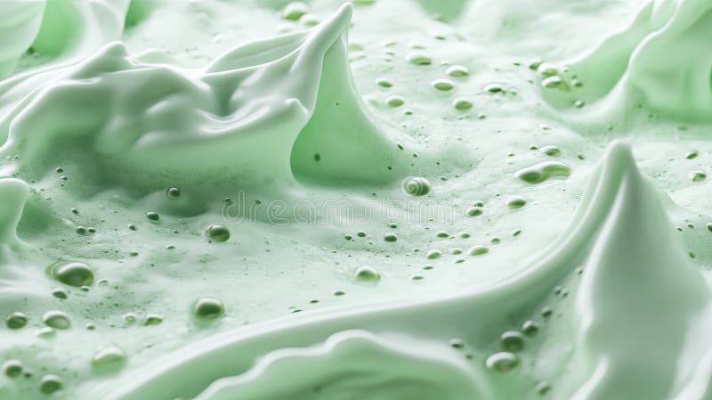 Cool Green Foam Floating Over Chilled Surface, Essence of Freshness ...