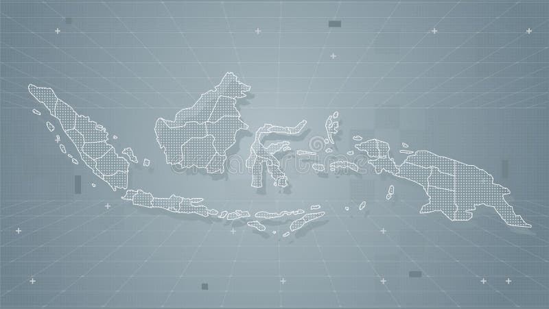 Cool Map of Indonesia with a Glowing Provincial Capital Stock Vector ...