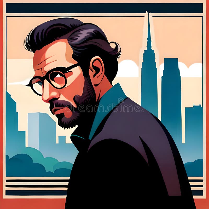 Cool Guy Graphic Illustration - Ai Generated Image Stock Illustration ...