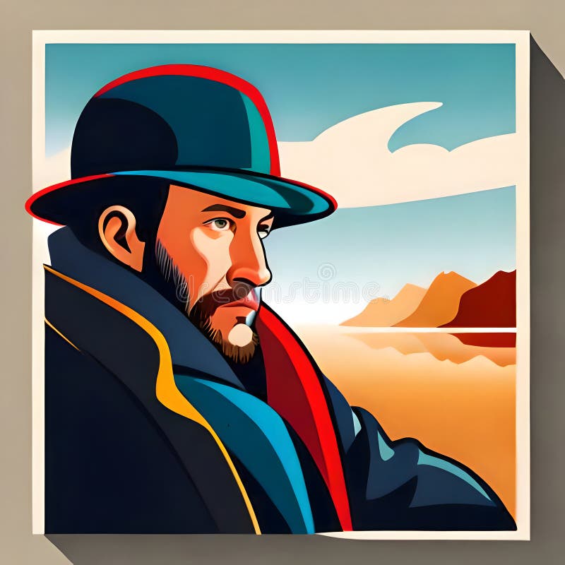 Cool Guy Graphic Illustration - Ai Generated Image Stock Illustration ...