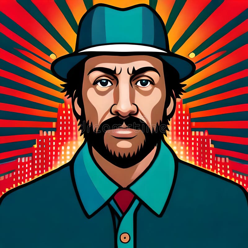 Cool Guy Graphic Illustration - Ai Generated Image Stock Illustration ...