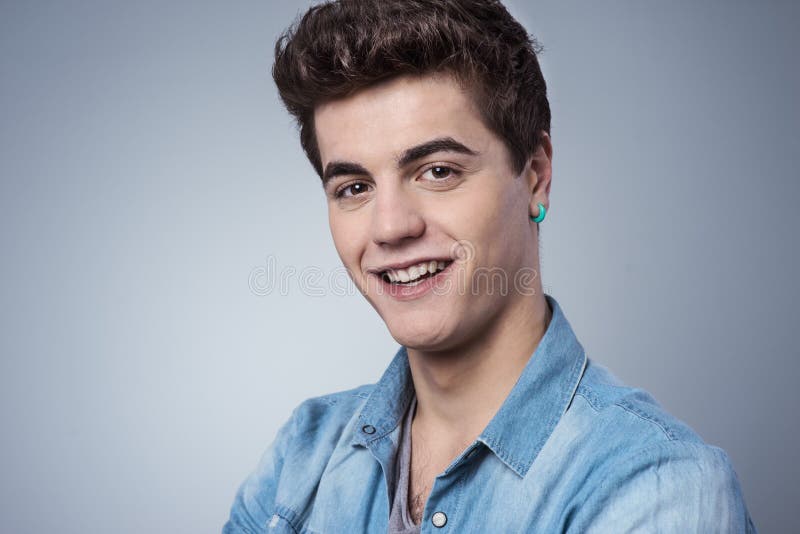 Cool Guy Loooking at Camera Stock Image - Image of happiness, friendly ...
