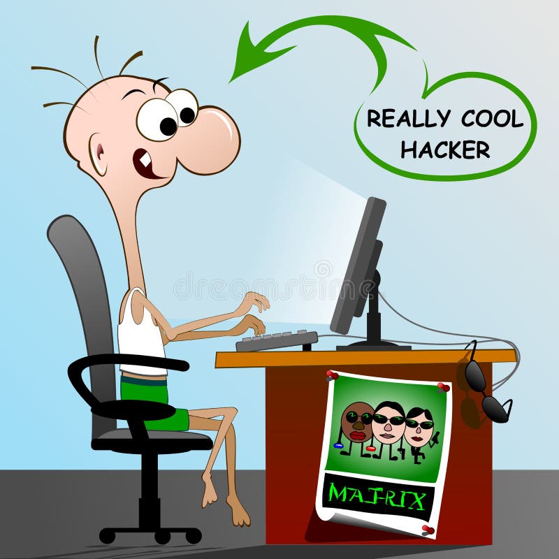 Really cool hacker. stock vector. Illustration of design - 21882532