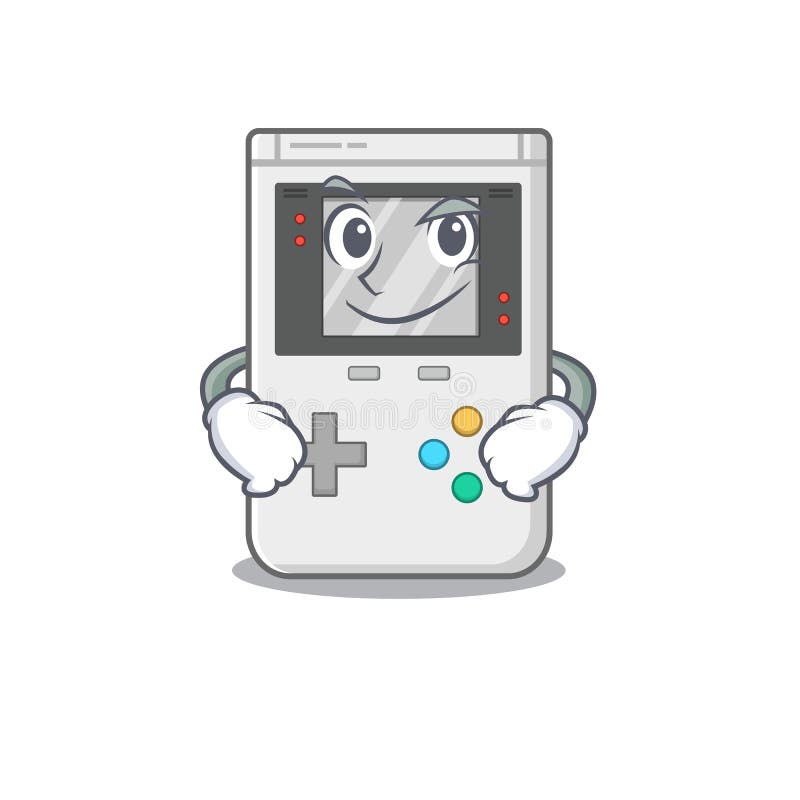 Cool Handheld Game Scroll Mascot Character with Smirking Face Stock ...