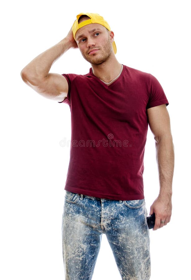 Cool Handsome Guy with Crossed Hands. Stock Photo - Image of isolated ...