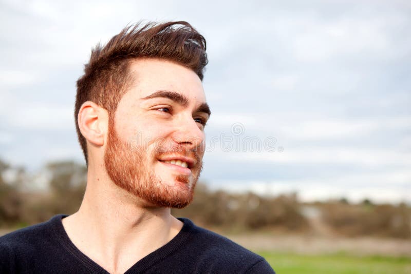 Cool handsome guy smiling stock photo. Image of beard - 52396056