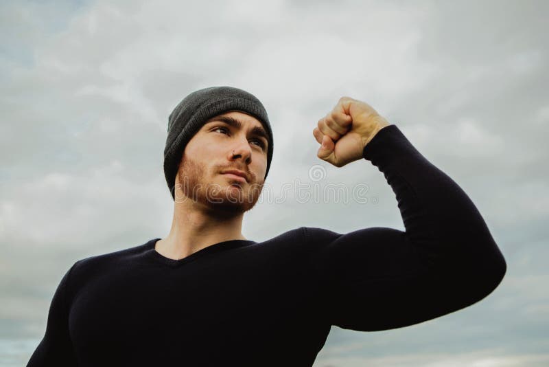 Cool Handsome Guy with Strong Arms Stock Photo - Image of athletic ...