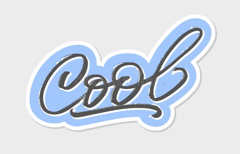 Cool. Handwritten Words with a Brush. Calligraphy in Vector Stock ...