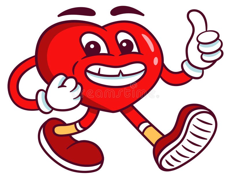 Cool Heart Cartoon Character Illustration Isolated Stock Photo ...