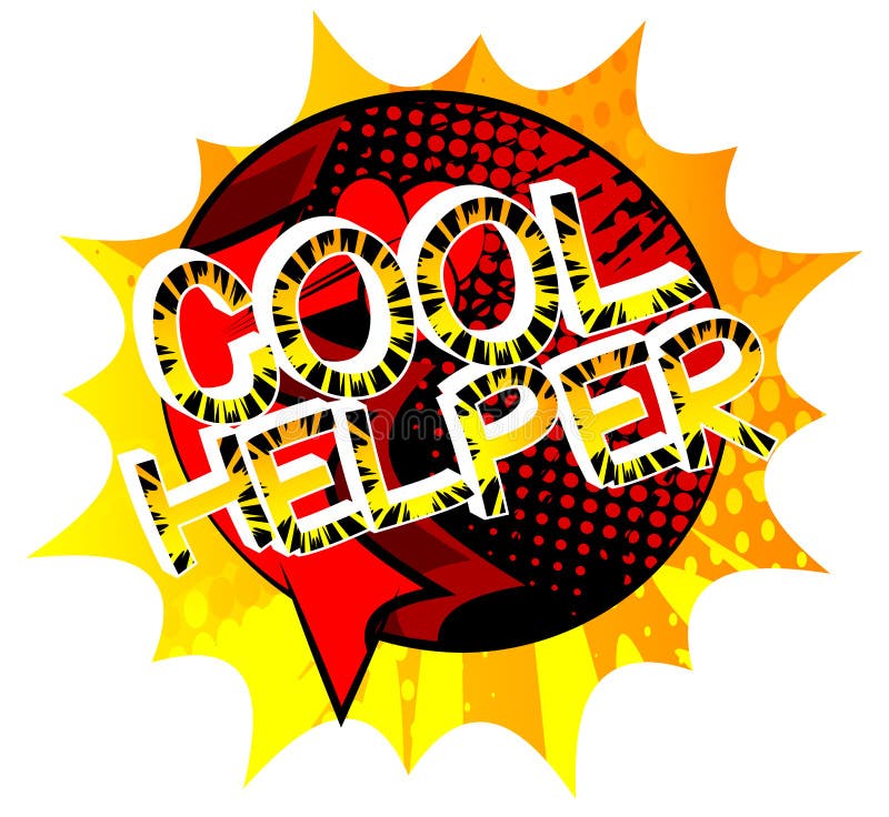 Cool Helper Comic Book Style Cartoon Words Stock Vector - Illustration ...