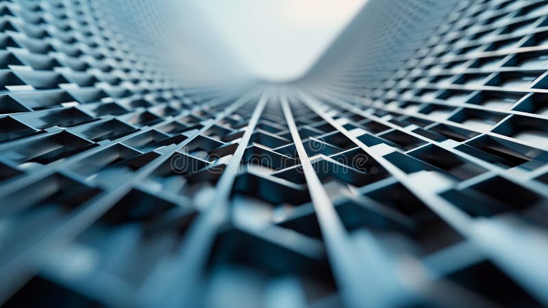 Cool-hued Maze of Intersecting Lines Forming a Complex, Receding Grid ...