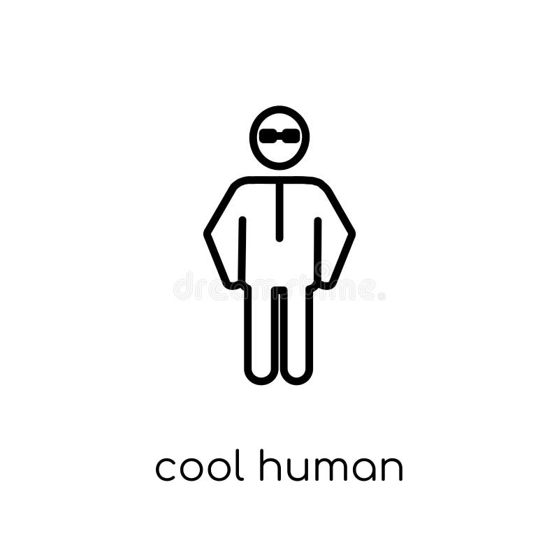 Cool Human Icon. Trendy Modern Flat Linear Vector Cool Human Icon on ...