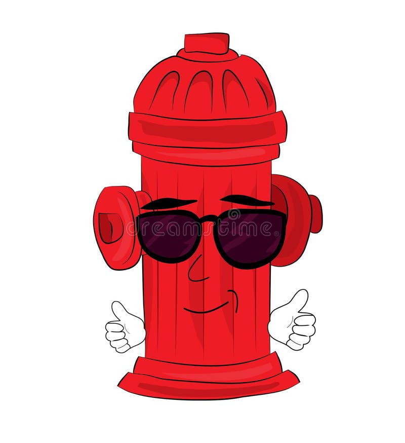 Cool hydrant cartoon stock illustration. Illustration of hydrant - 48181105