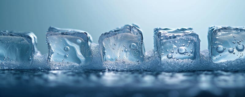 Cool Ice Blocks on Blue - Chilled and Pure Stock Image - Image of ...
