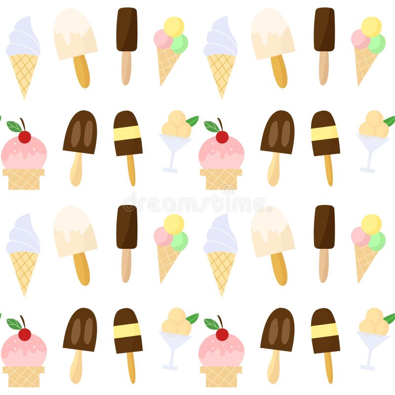 Cool Ice Cream Pattern Seamless. Bright Design for Textile, Cake Shops ...