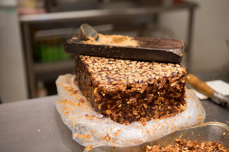 Cool Ice Cream with Sweet Honey and Peanuts Stock Photo - Image of cold ...