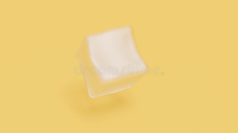 Cool Ice Cube on Yellow Back Intro 3d Stock Illustration - Illustration ...