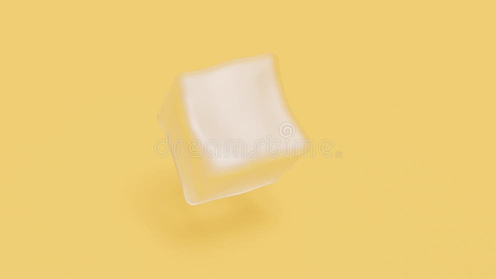 Cool Ice Cube on Yellow Back Intro 3d Stock Illustration - Illustration ...