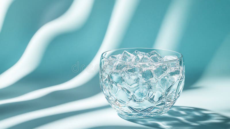 Cool Ice Cubes in a Glass by the Shore Stock Image - Image of wave ...