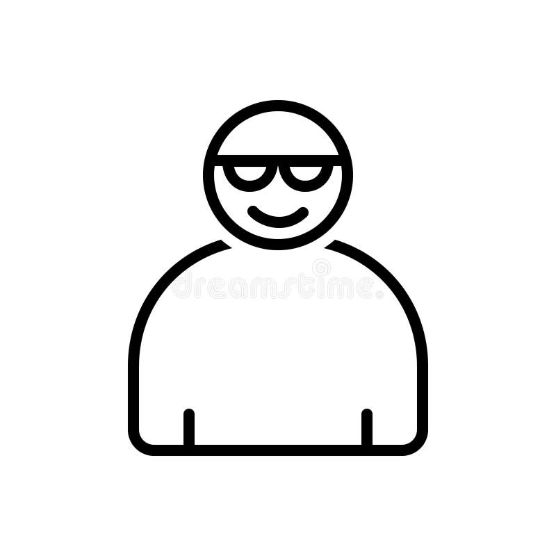 Black Line Icon for Cool, Apathetic and Chill Stock Vector ...