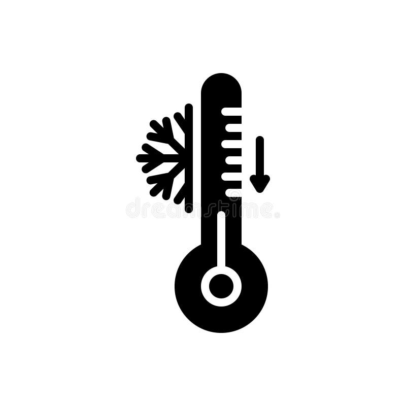 Black Solid Icon for Cool, Temperature and Thermometer Stock Vector ...
