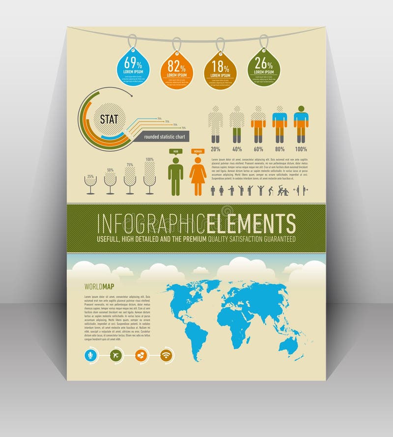 High Quality Vintage Styled Infographics Elements Stock Vector ...