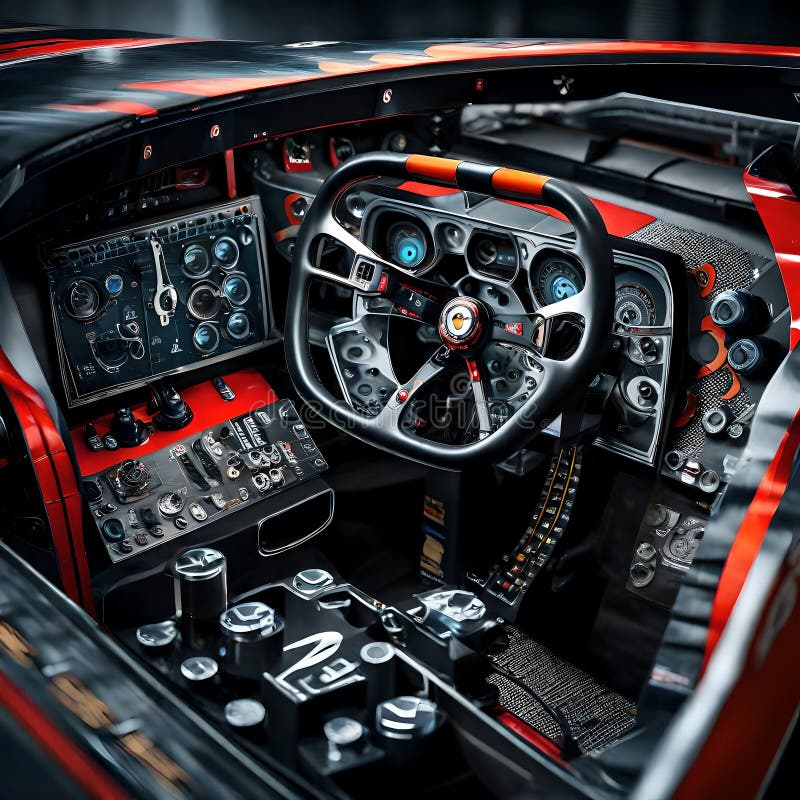 Cool Interior of a Racing Car - Ai Generated Image Stock Illustration ...