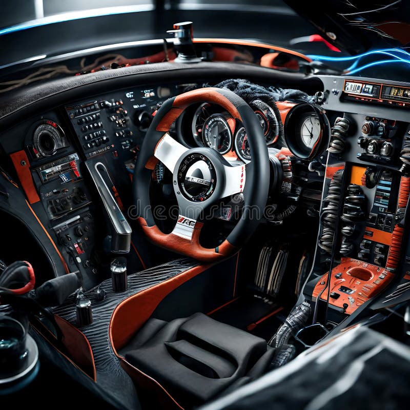 Cool Interior of a Racing Car - Ai Generated Image Stock Illustration ...