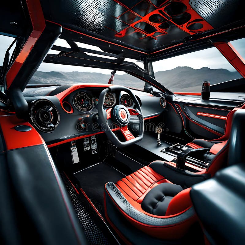 Cool Interior of a Racing Car - Ai Generated Image Stock Illustration ...