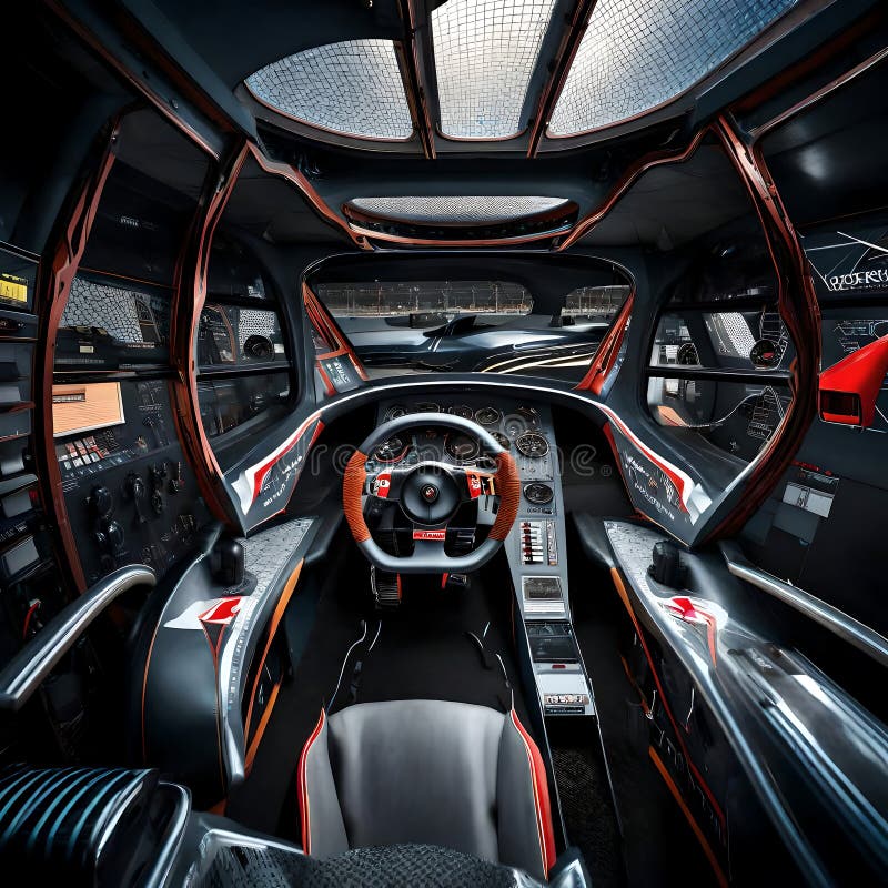 Cool Interior of a Racing Car - Ai Generated Image Stock Illustration ...