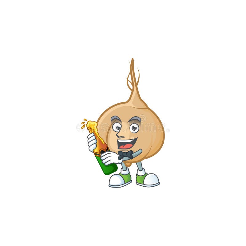 Cool Jicama with Beer Mascot Cartoon Style Stock Vector - Illustration ...