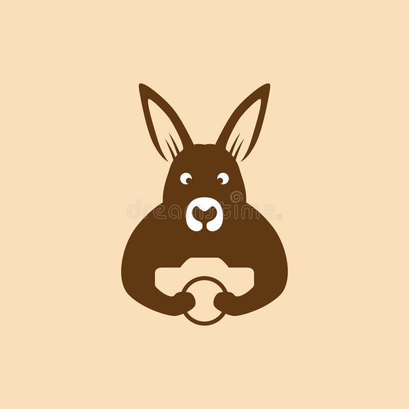 Cool Kangaroo Photography Logo Design Flat Vector Stock Vector ...