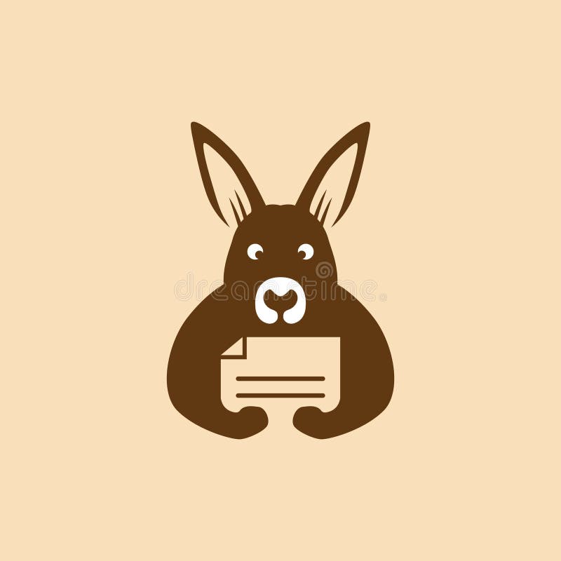 Kangaroo Reading Book Logo Stock Illustrations – 13 Kangaroo Reading ...