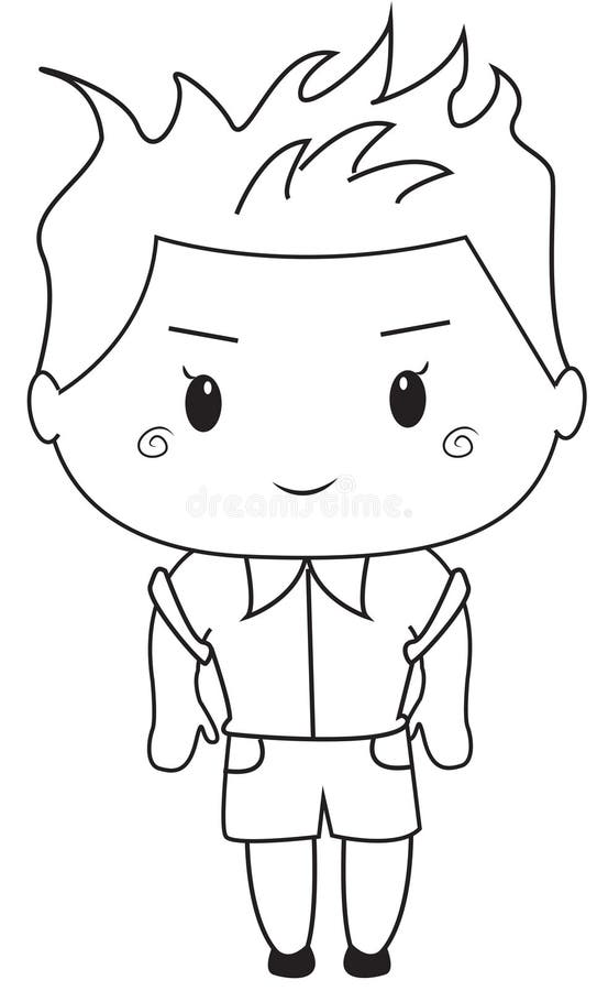 Cool kid coloring page stock illustration. Illustration of detail ...
