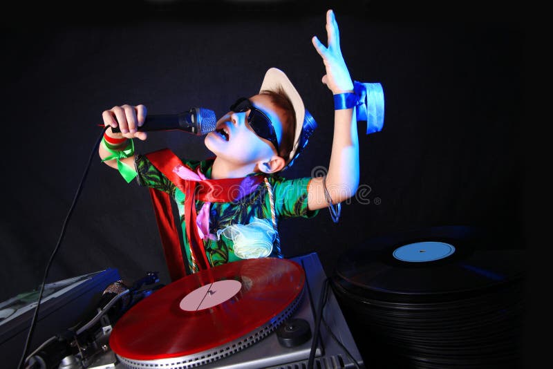 Cool kid DJ stock image. Image of music, beauty, trance - 10232865