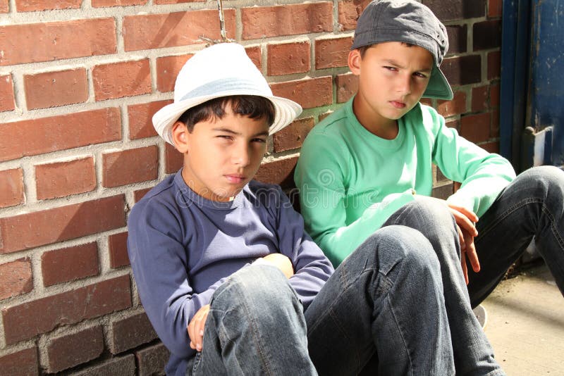 Cool kids stock image. Image of brothers, sunshine, outside - 16827081