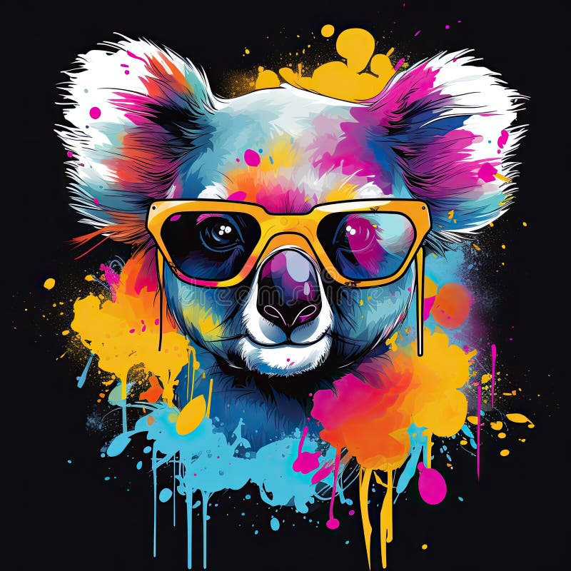 Cool Koala Clip Art or T-Shirt Design Stock Illustration - Illustration ...