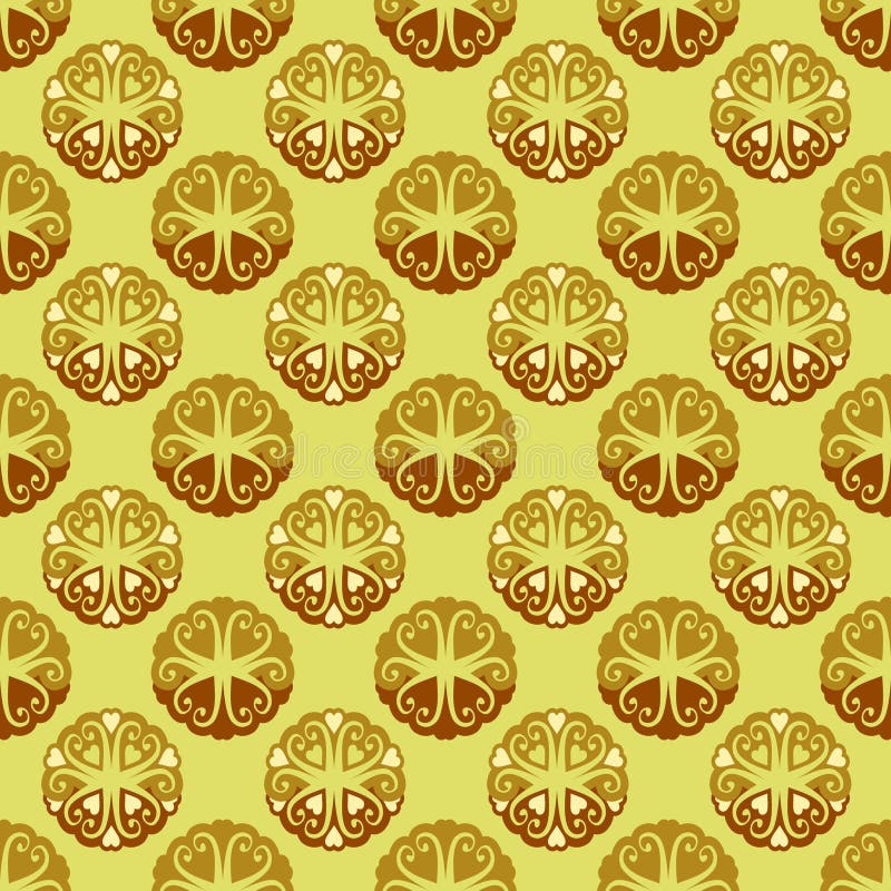 Cool Lace Yellow Brown Blossom Pattern Stock Illustration ...