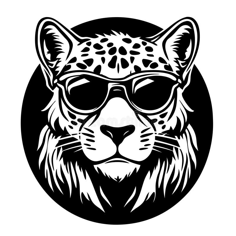 Cool Leopard Head Design in Sunglasses for Tattoo Art Cool Merchandise ...