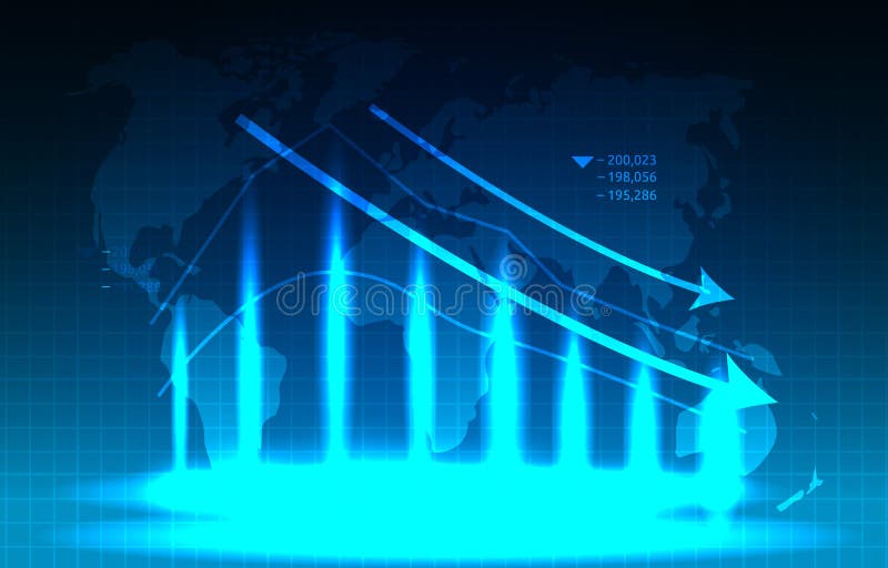Cool Light Negative Bar Graph Chart Depreciation Business Economic ...