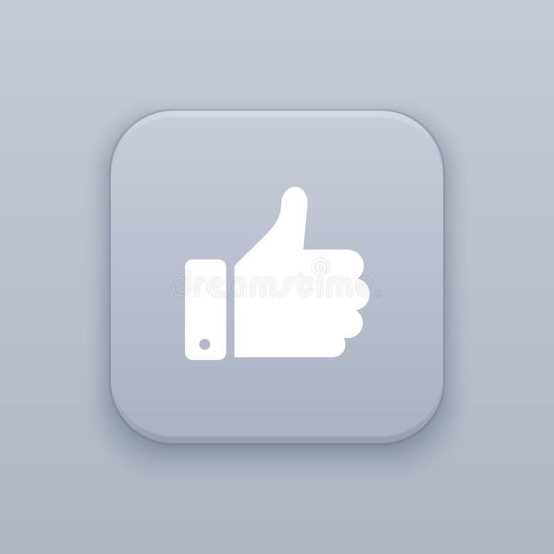 Cool, Like, Gray Vector Button with White Icon Stock Vector ...
