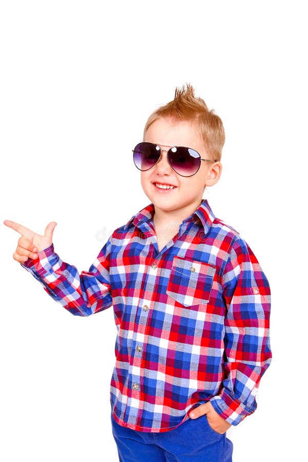 Cool Little Boy Pointing His Finger Stock Image - Image of crazy, happy ...