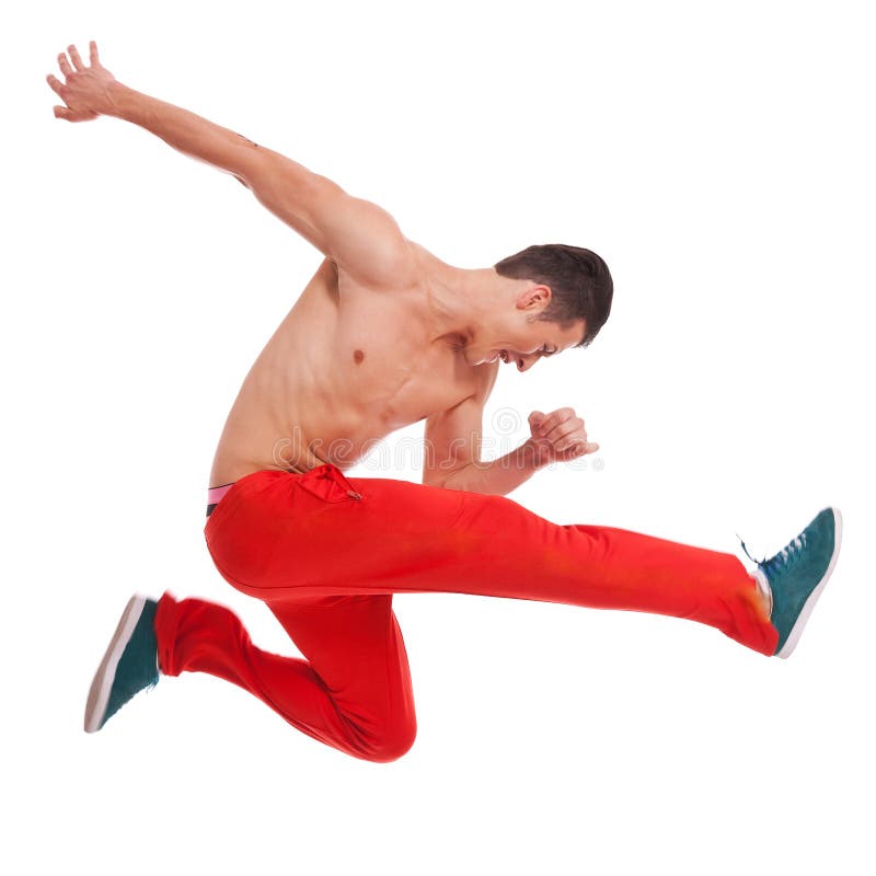 Cool Looking Dancer Makes a Difficult Jump Stock Image - Image of ...