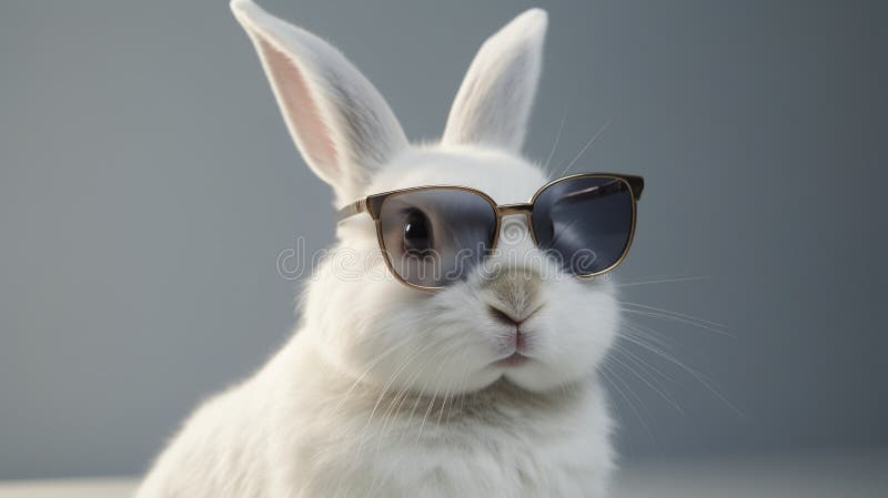 Cool Looking Bunny with Sunglass Generative Ai Stock Illustration ...