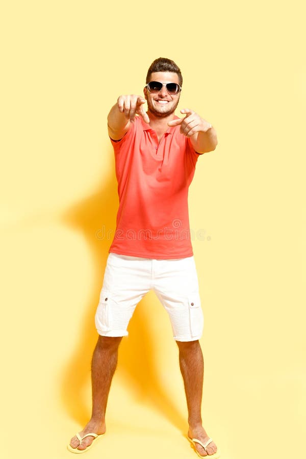 Cool Looking Guy Pointing at Camera Stock Image - Image of optimistic ...