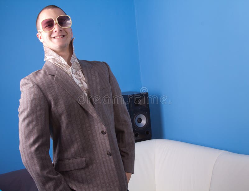 Cool man stock image. Image of leather, expression, face - 24188417