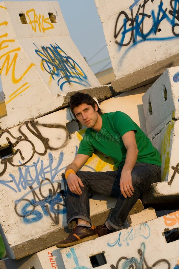 Cool man stock photo. Image of deserted, relaxed, thoughtful - 7049558